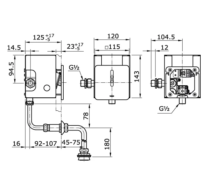 Jual Toto Concealed Urinal Sensor 220 V TTUE602AS